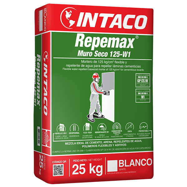 Colono Construccion - REPEMAX MURO SECO BLANCO HIDRÓFUGO W1 25KG #SC1