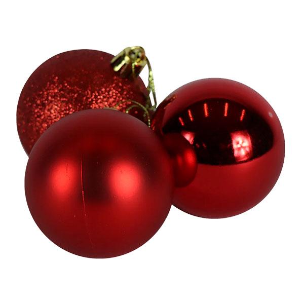 Colono Construccion - JUEGO BOLAS ROJAS DECORADAS 10 PIEZAS 80MM