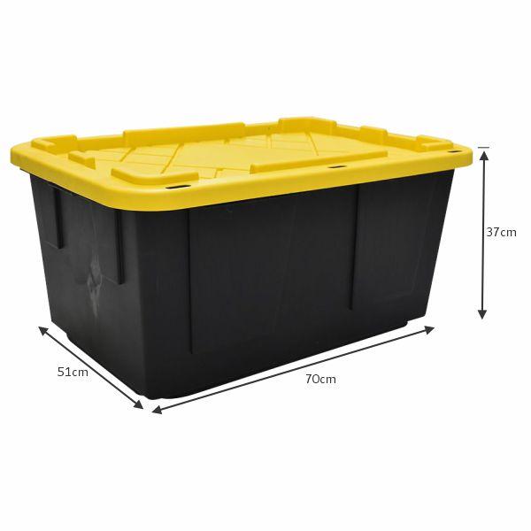 Colono Construccion - CAJA ORGANIZADORA NEGRA CON TAPA AMARILLA 100L